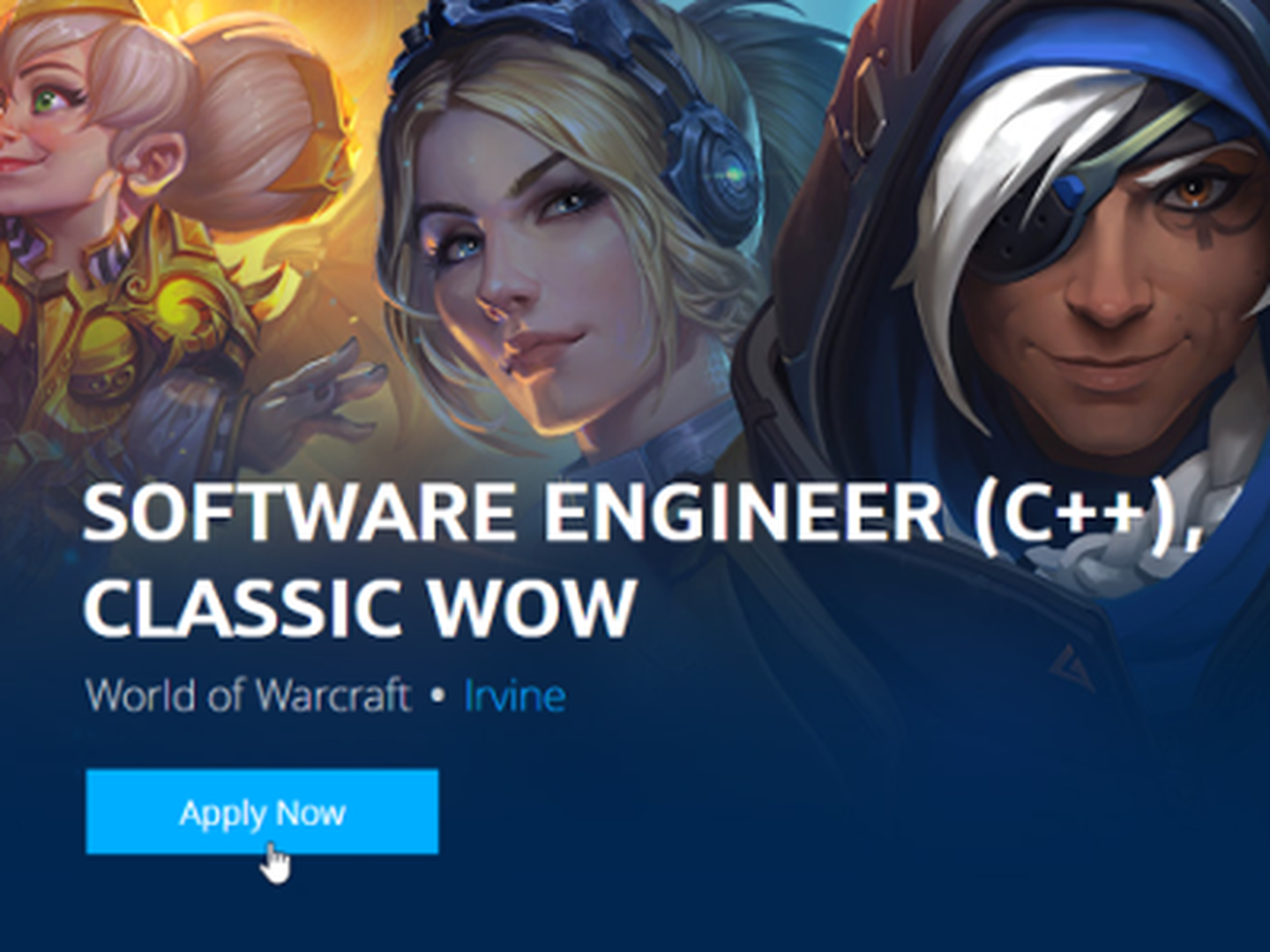 Blizzard is recruting developpers to finish WoW Classic